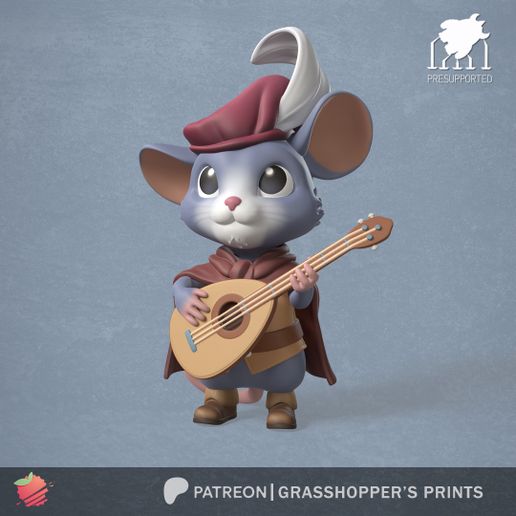 arquivo STL Mouse Bard 🐁 (OBJ)・modelo para impressão 3D para download・Cults