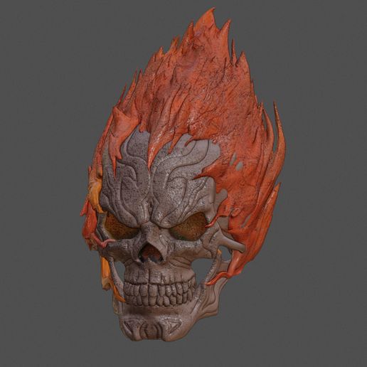 👻 Ghost Rider Head・ STL File for 3D printing・Cults