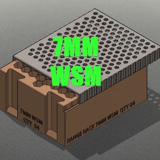 Файл STL 7MM WSM Range Rack - Ammo Organizer for 50Cal NATO Can 🥫 ・Дизайн 3D-печати для ...