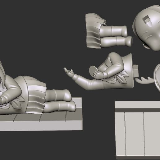 ⬇️ Shikanoko Noko - Lying Down eating senbei・ STL File for 3D printing ...