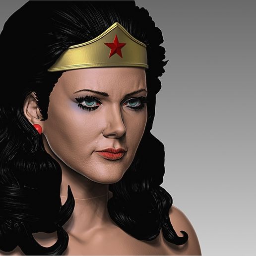 👩 Wonder Woman Lynda Carter realistic model・ OBJ File for 3D printing・Cults