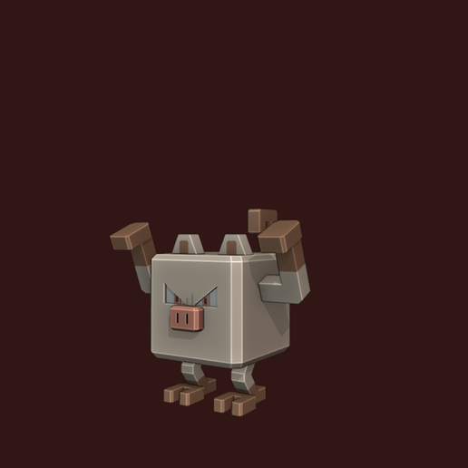 🐉 Mankey Minecraft Style STL | Pokémon Figure for 3D Printing・ STL File ...