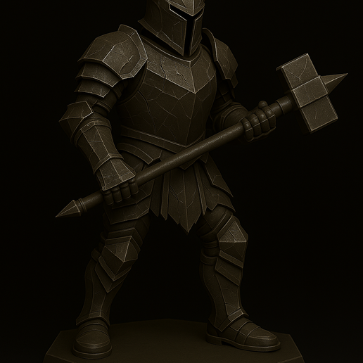 🔨 Armored Knight - Great Hammer・Free STL File for 3D printing・Cults