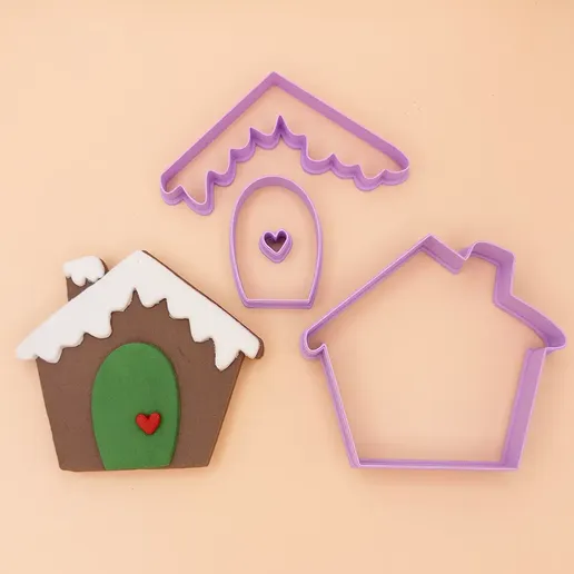 3D file Biscuit house - Cookie cutter 🏠 ・3D printing idea to download・Cults