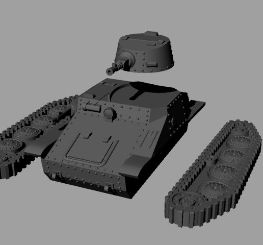 🔩 Tankette (Czech export of CKD tankette AH-IV) 1/56 28mm・ STL File for ...