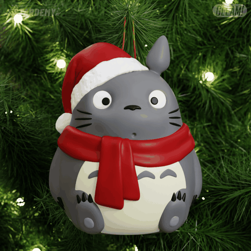 3D file Totoro Xmas Chibi Ornament Decor 3 models 👹 ・3D printer model ...