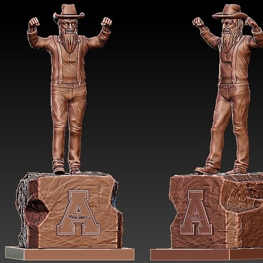 STL file NCAA - Appalachian State Mountaineers football mascot statue 🏈 ...