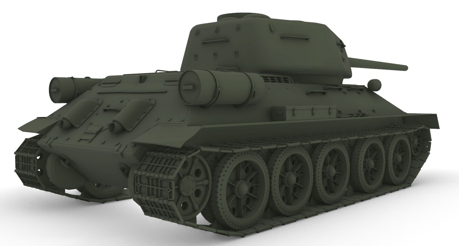 Descargar archivo STL 1/35 1/48 1/72 1/16 SOVIET T34-85 MOD 1944 SPIDER WHEELS SCALE MODEL TANK ...