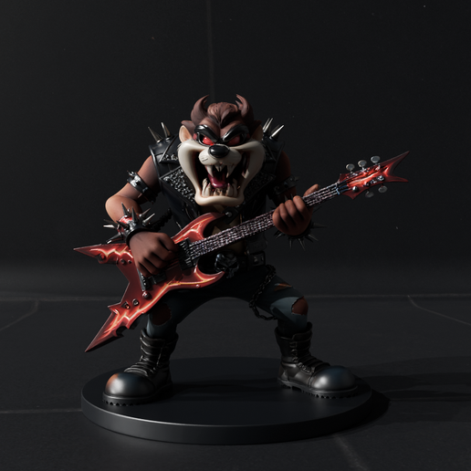 😈 Tasmanian devil – Rockstar Metal ‑ Vibes – Single‑Part STL 3D Print ...