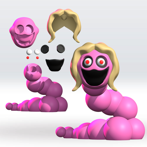 🐍 Hungry Snake worm roblox STL 3D Model Multipart, Flexi Fanart・ 3D ...