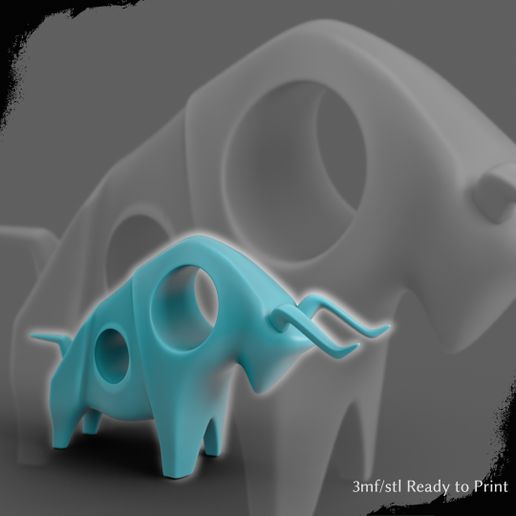STL file Minimalist Bull Statue Decoration – Elegance in Simplicity 🐂 ...