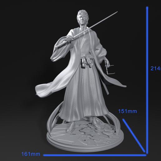 👾 Aizen Sosuke - Bleach! STL Anime Figurine for 3D Printing・ STL File ...