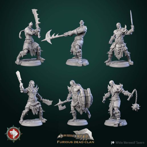 😵 'Furious Dead Clan' October 2022 release 24 STL's miniatures pre ...