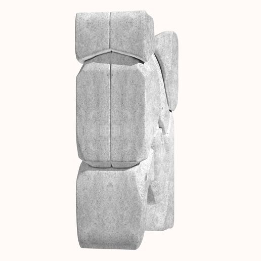 🗿 Cracked Stone Letter M・ STL File for 3D printing・Cults