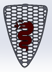 👽 Alfa Romeo Mito honeycomb grille with logo・ STL File for 3D printing・Cults