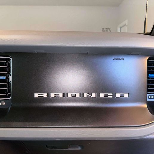 💨 BRONCO Letters - Passenger Dash inlay・ STL File for 3D printing・Cults