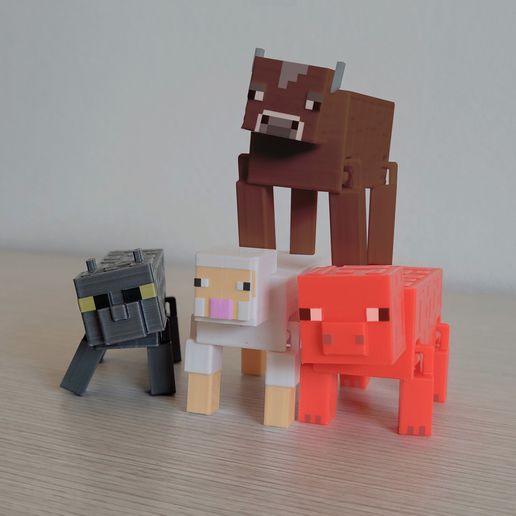 🐱 MINECRAFT MOBS PACK CAT COW PIG SHEEP FLEXI CHRISTMAS ARTICULATED ...