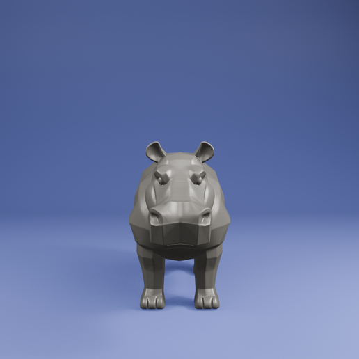 🦛 Low Poly Hippopotamus – 3D Printable Animal Figurine V3・ STL File for ...