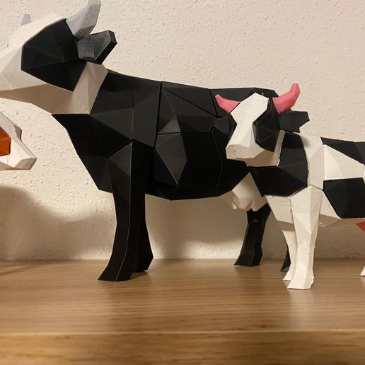 🐮Low Poly Cow Puzzle・3D Print with the Creality Ender 3 3D printer・Cults