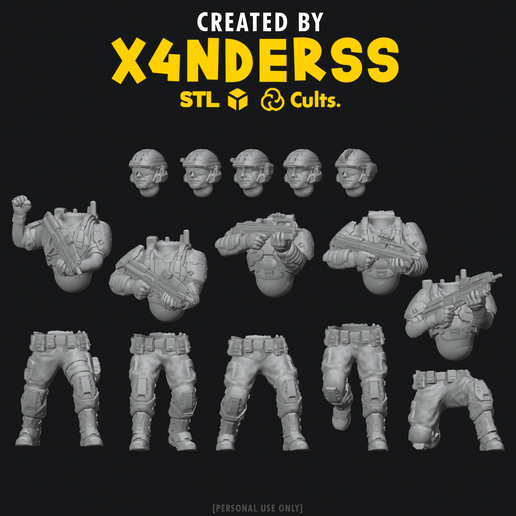 😇 [X4NDERSS 1⁄48] UNSC MARINE SET 1 • UNOFFICIAL HALO • SW LEGION SCALE ...