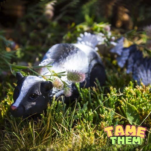 🦨 skunk | CONNECTED TOY, long fluffy tail, PRINT-IN-PLACE BODY , HEAD ...