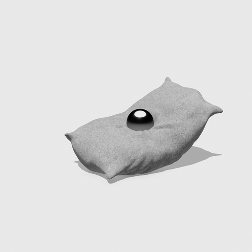 🗿 Decorative Pillow with Metal Ball – 3D Display Model (STL OBJ GLB ...