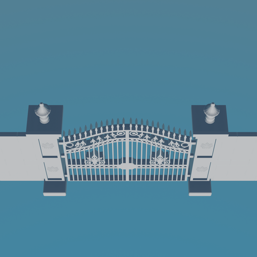 🏘️ Classic Iron Gate with Ornamental Details・ STL File for 3D printing ...