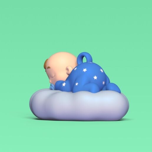 3D file Baby Sleeping on Cloud 👶 ・3D printable model to download・Cults