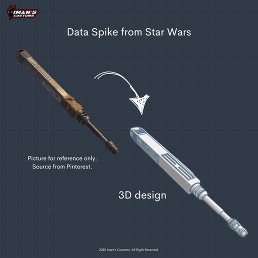 ⭐ Data Spike - Star Wars 1:12 scale・Free STL File for 3D printing・Cults