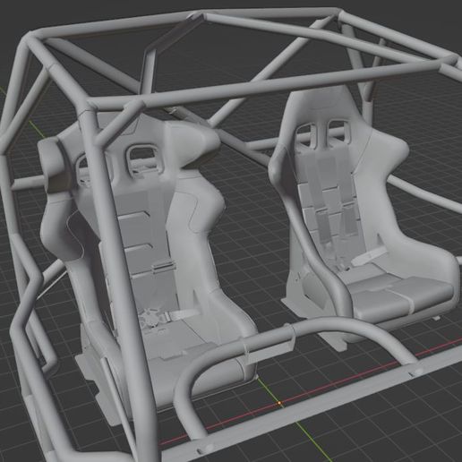 🪣 1:10 Roll Cage With Bucket Seats And 5 Point Harness・ STL File for 3D ...
