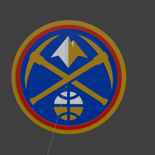 🏀 Denver Nuggets Basketball Team Logo 3D Model STL (color change ...