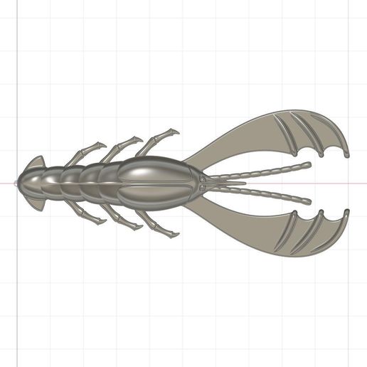 🎣 Soft fishing lure - Crawfish 100mm・ STL file for 3D printing・Cults