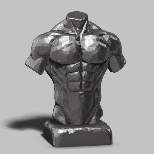🗿 torso low poly・Archivo STL para Impresión 3D・Cults