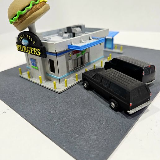 🏘️ HO SCALE / FAST FOOD RESTAURANT / DRIVE THRU・ STL File for ・Cults