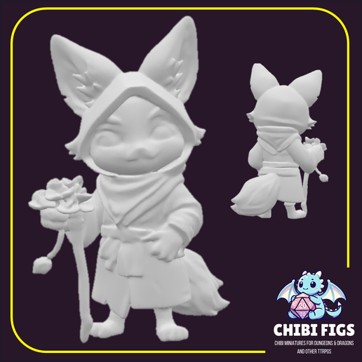 3D file Fay Foxtail: Chibi Miniature for D&D and other TTRPGs 🎲 ・3D ...