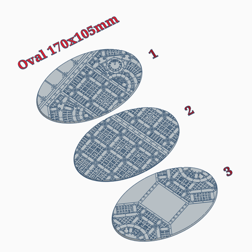 🎲 Oval Bases "Walkway" 170x105mm・Free STL File for ・Cults