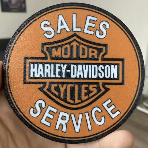 STL file Harley Davidson - Sales service coaster 🏍️ (3MF)・Model to ...