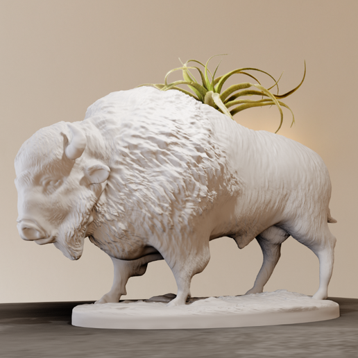 STL file bison statue planter pot flower vase stl 🦬 ・Model to download ...