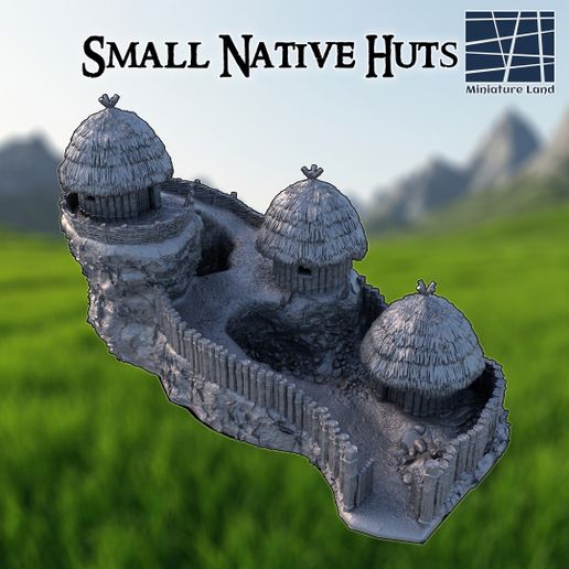 🤏 Small Native Huts 28 mm Tabletop Terrain・ STL File for 3D printing・Cults