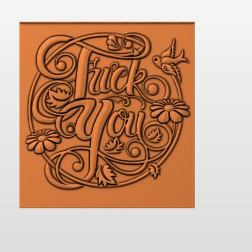 👽 FU Sign・Free STL File for 3D printing and CNC machining - Laser ...