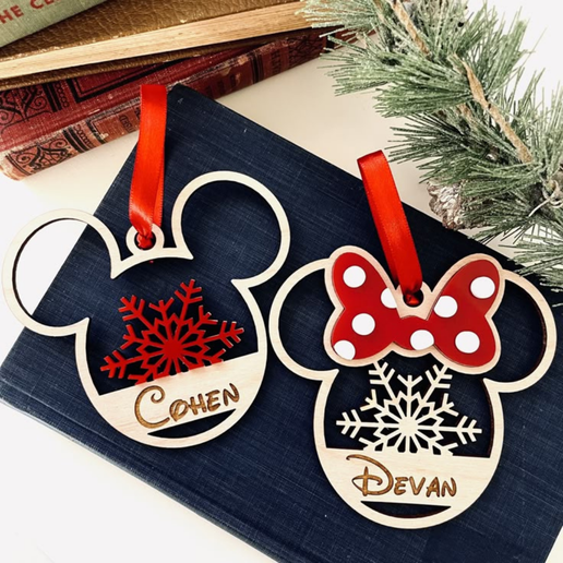 🎄 Christmas decoration Christmas ornament Disney Pack x2 Minnie Mickey ...
