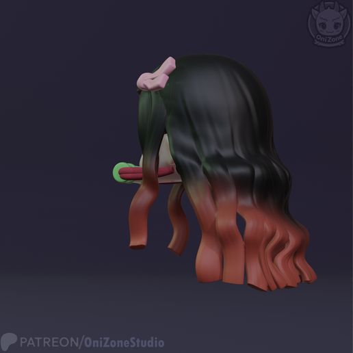 💇 Nezuko Kamado Custom Hair for Nendoroid - Demon Slayer: Kimetsu no ...