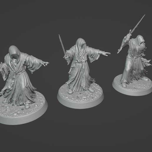 🎲 Shadow Wraith Swordmasters – 3-Pose Pack (32–40 mm One-Piece STLs ...