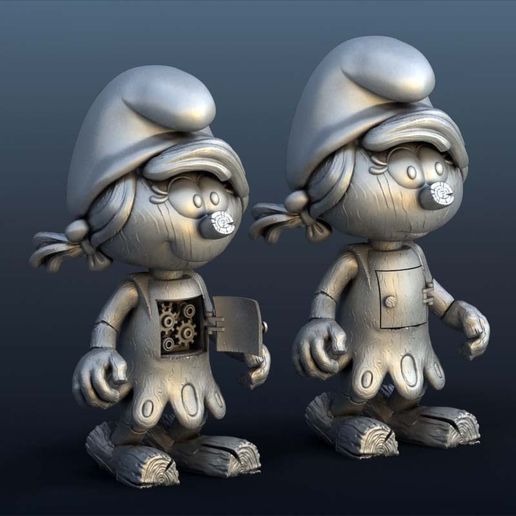 STL file Clockwork Smurfette / Pitufina Robot 🤖 ・3D print object to ...