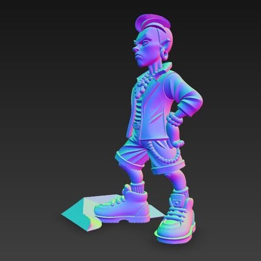 🎨 Rebel Punk Character Figure・ STL File for 3D printing・Cults