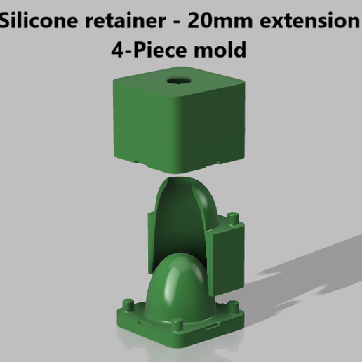 arquivo STL 20mm Silicone Foreskin Retainer Mold - 4 Pieces 🍑 ・Modelo ...