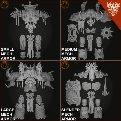 🤖 Cursed Apostles Mech Armor Bundle・ 3D File for 3D printing・Cults