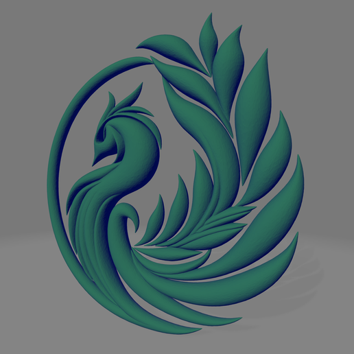 🦅 Stylized Round Logo of a Phoenix Bird – 2xSTL FILES・ STL File for 3D ...