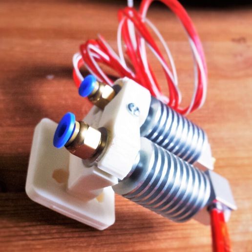 🔩 Dual Extruder Mount - E3D V6 & V5 /OR J Head・Free 3D File for ・Cults