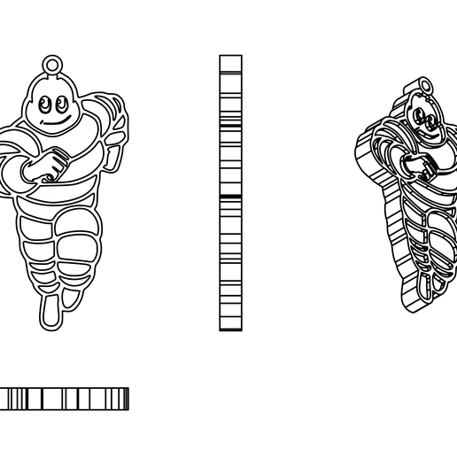 🗝️ Michelin doll keychain・ STL File for ・Cults